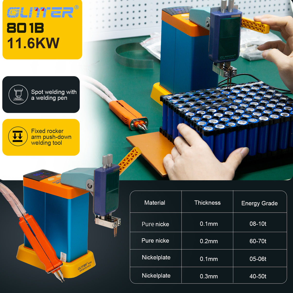 GLITTER 801B Battery Spot Welder Capacitor Energy Storage Pulse Welding ...